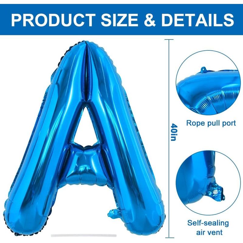 TONIFUL 40 Inch Large Blue Letter A Balloons Giant Alphabet Letter ...