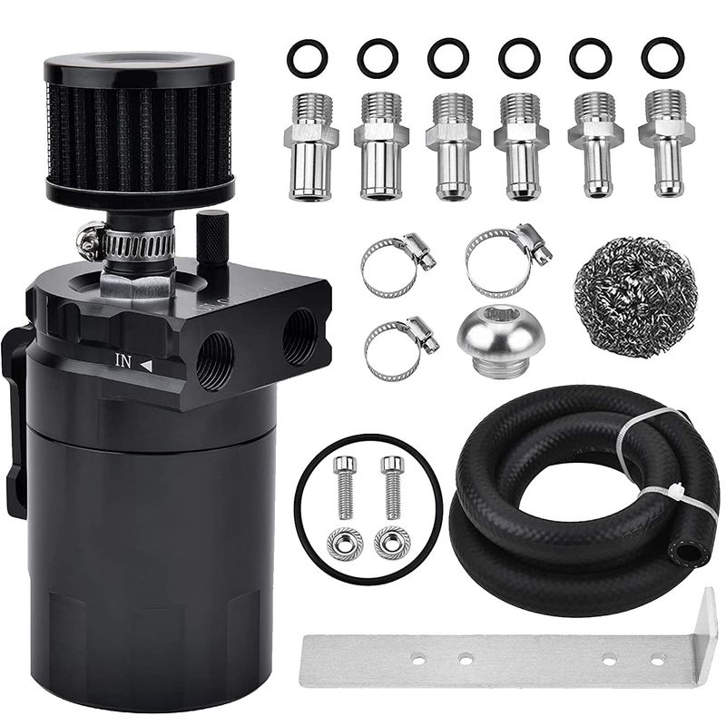 EVIL ENERGY Baffled Oil Catch Can,Oil Separator Catch Can with Breather ...