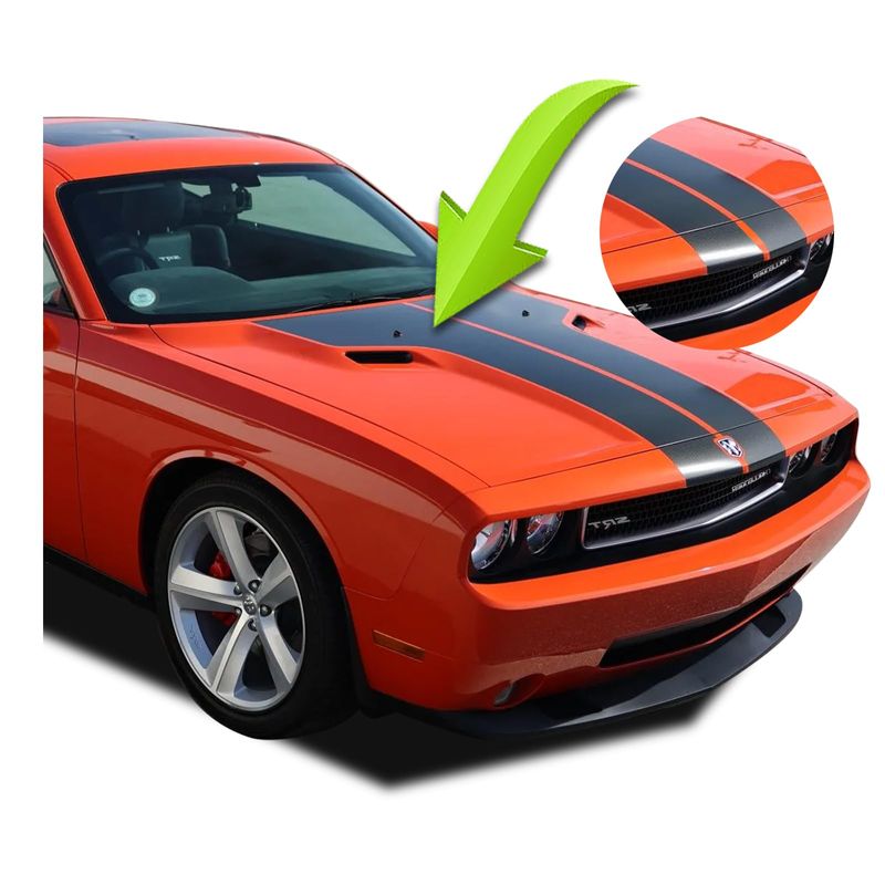BENINI DESIGN STUDIO Dual Hood T-Stripe Racing Stripes Graphics Vinyl ...