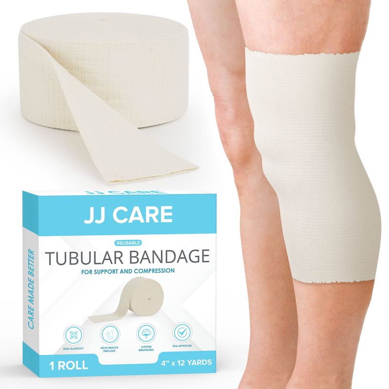 JJ CARE Tubular Bandage, 4” x 12 Yards Stockinette Tubing for Legs and ...