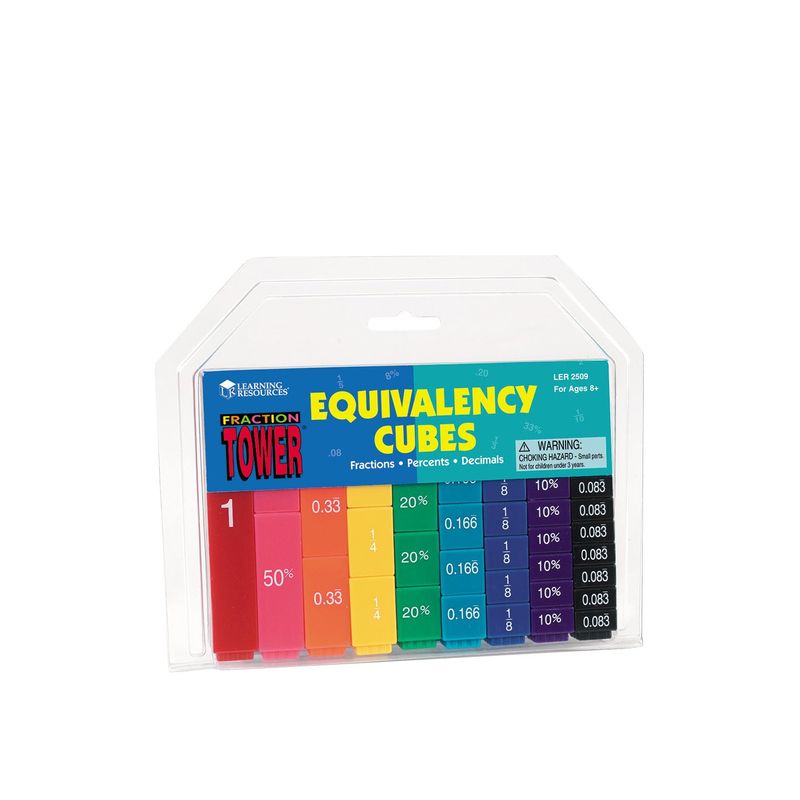 Learning Resources Fraction Tower Equivalency Cubes - 51 Pieces, Ages 6 ...