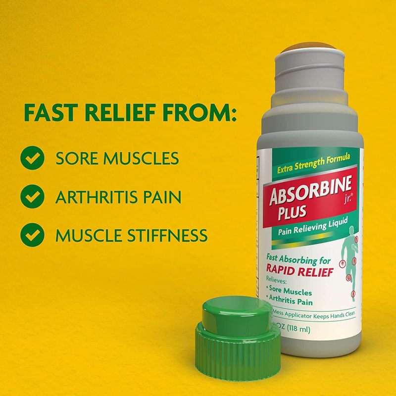 Absorbine Jr Plus Pain Relieving Liquid - 4 oz, Pack of 4 - Online ...