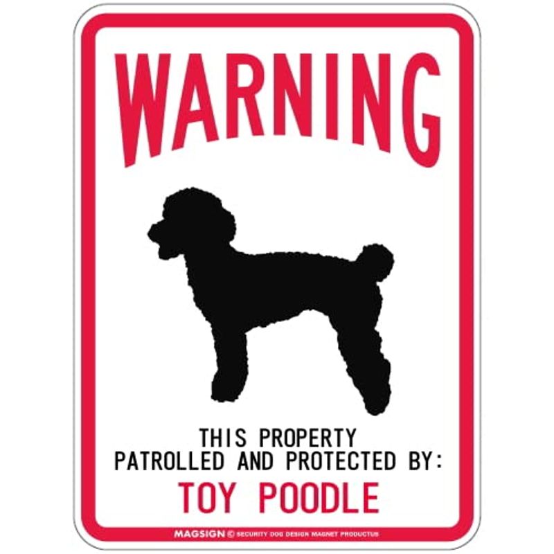 [MAGSIGN] Dog Sticker/Bumper Sticker Toy Poodle English/Caution/Warning ...