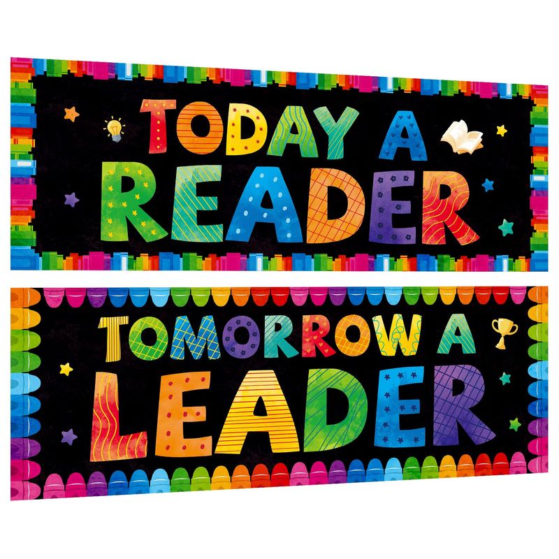 COCHIE Classroom Decorations Reading Banner Poster, 2Pcs Inspirational ...