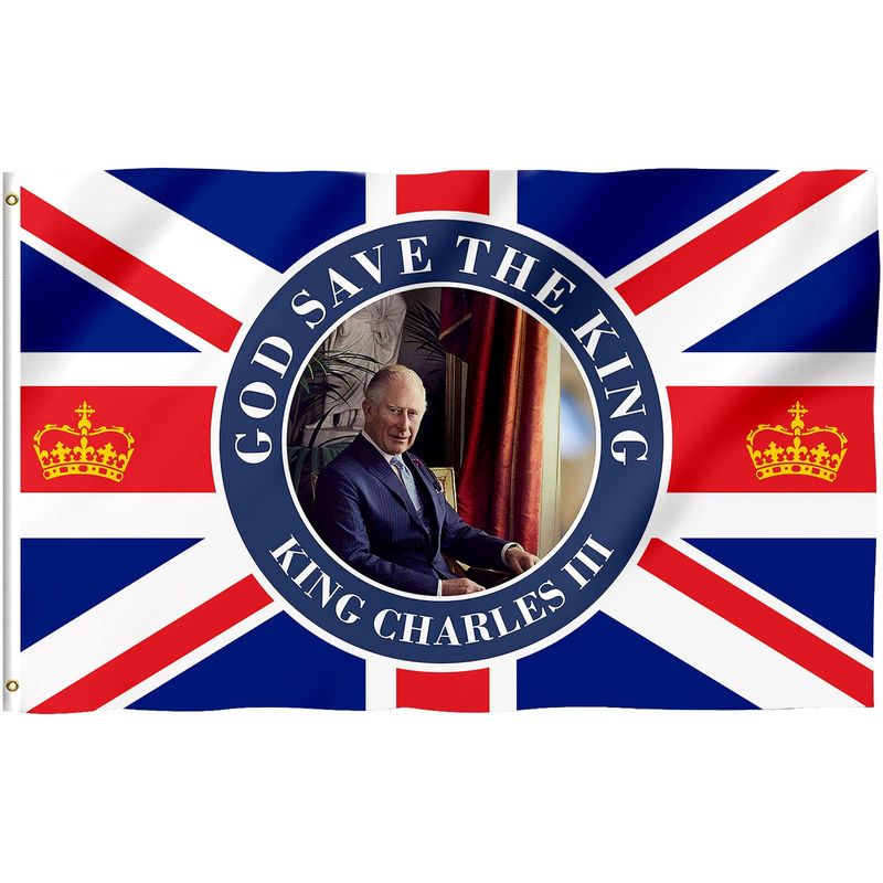 Gelasgo King Charles III Flag, 5ft x 3ft King Charles Coronation Flag ...