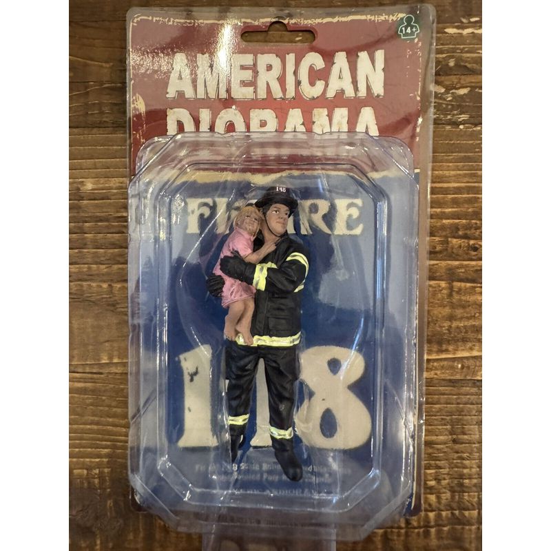 American Diorama 1/18 Firefighter Fire Figure Saving A Life 77460 FREE ...