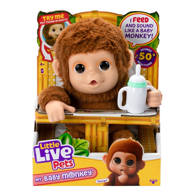 Little Live Pets My Baby Monkey - Adorable pet Monkey with Over 50 ...