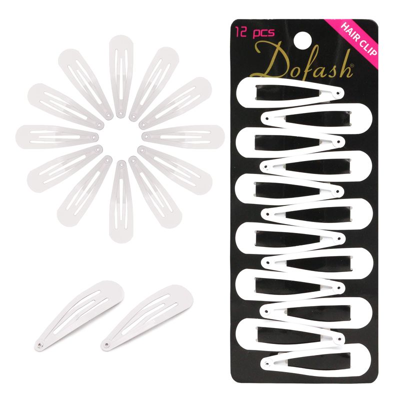 Dofash Pack of 12 Simple Large Hair Snap Clips 2 Inch/5 cm Snap Hair ...
