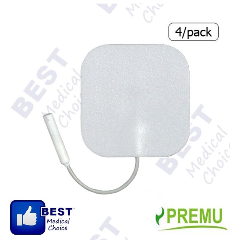 12 TOTAL RE-USABLE PADS 2"x2" FOR TENS 7000, WHITE FOAM, WITH PREMIUM ...