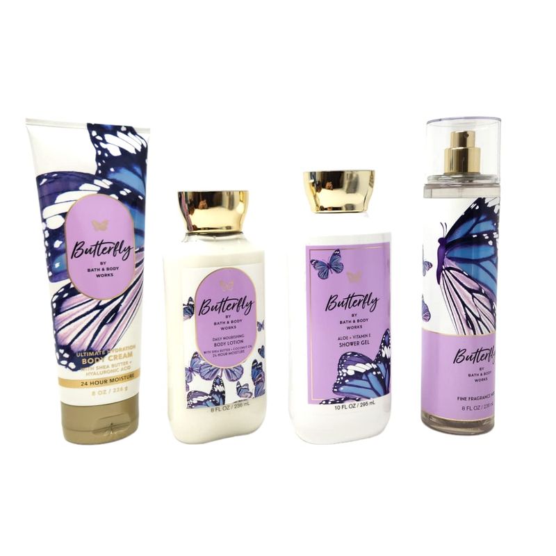 Bath and Body Butterfly Deluxe 7pc Gift Set includes Fine Fragrance ...