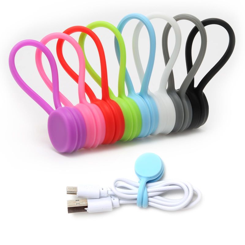 16 Pcs Magnetic Cable Ties, Wrap and Snap Magnetic Ties, Magnetic Cable ...