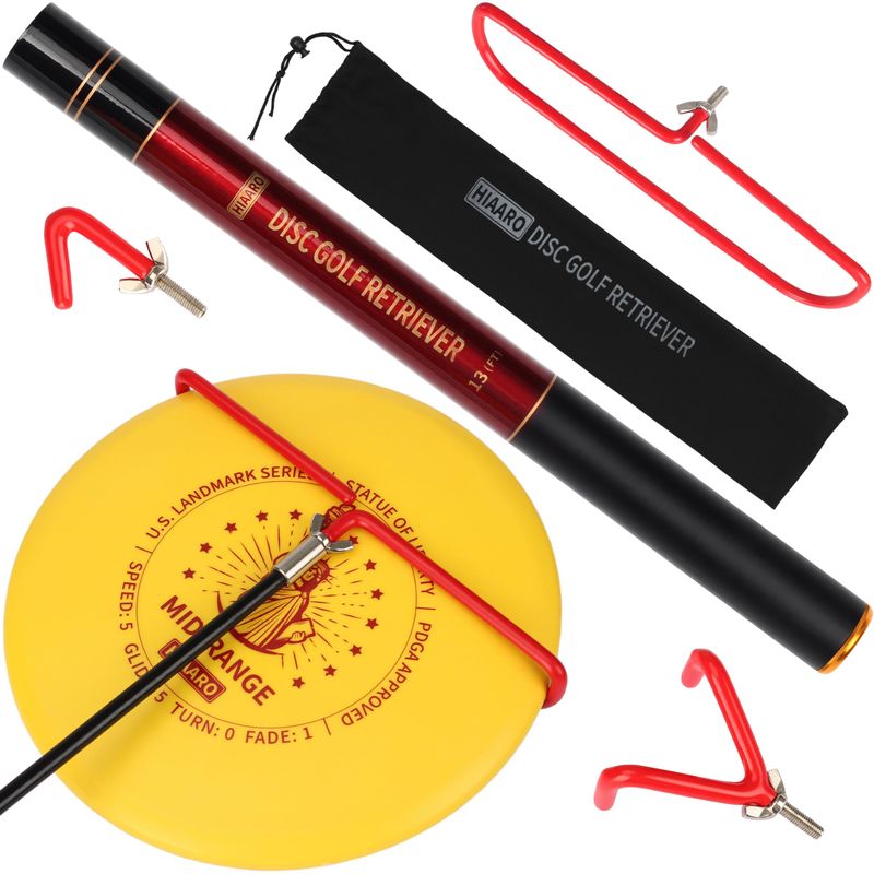 HIAARO Upgraded II Disc Golf Retriever Pole, Disc Golf Grabber Tool ...