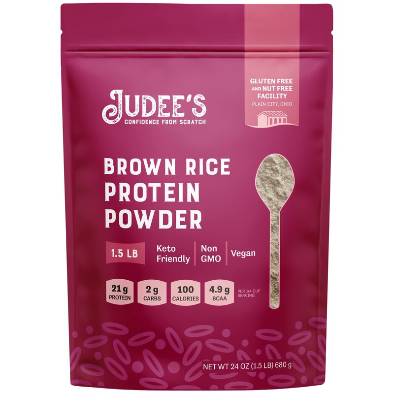 Judee’s Brown Rice Protein Powder (80% Protein) 1.5 lb - 100% Non-GMO ...