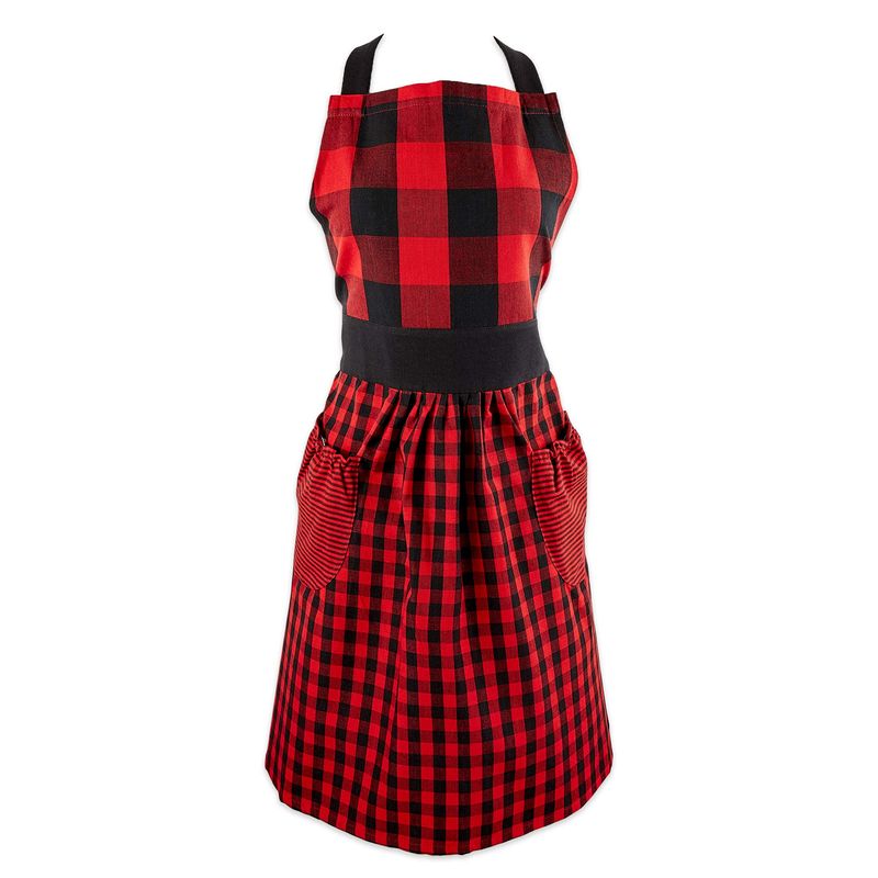 DII Kitchen Collection, Gingham Check, Red/Black, Apron - Online ...