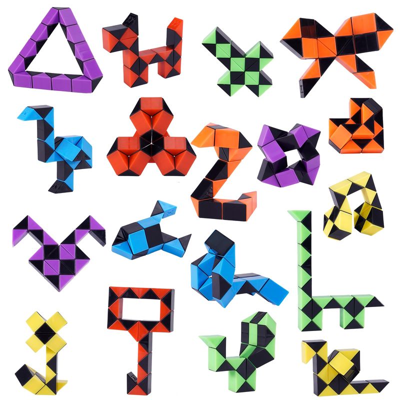 Ganowo 18 Pack Fidget Snake Cube Mini Twist Puzzle for Kids Stocking ...