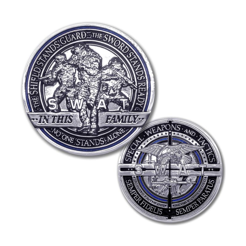 Armor Coin & Emblem SWAT Team Challenge Coin - Solid Bronze, Hand ...