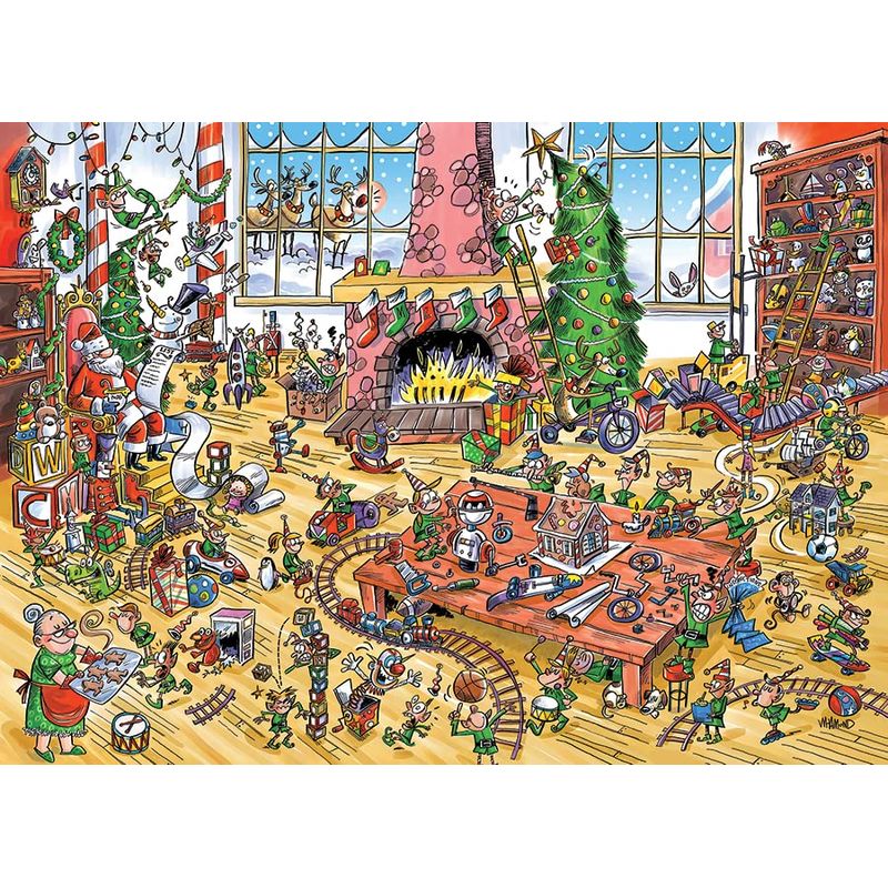 Cobble Hill Family Piece's 350 Puzzle - Elves at Work - Sample Poster ...
