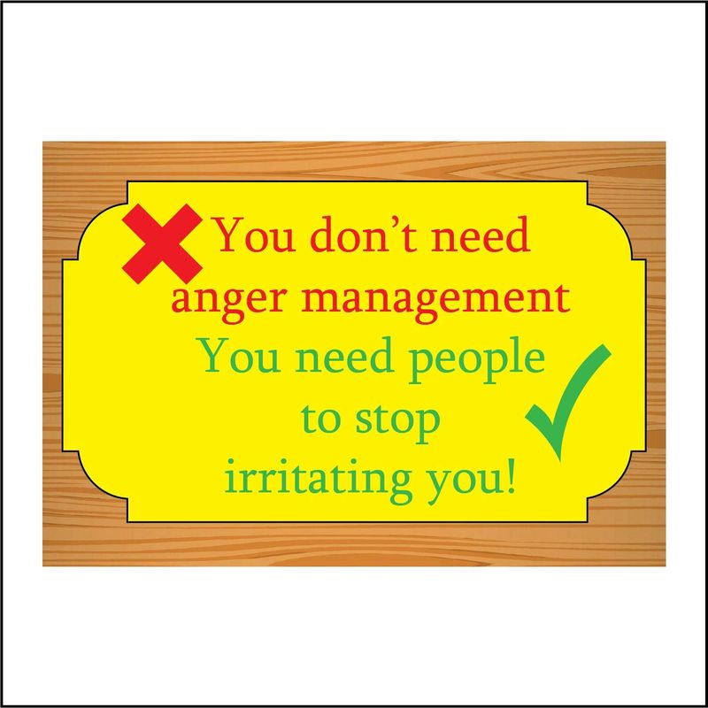 HU328 Don't Need Anger Management People Irritating You Sign Work ...