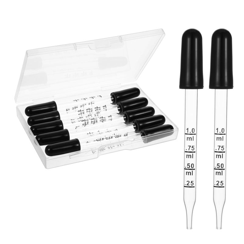 10 Pack Glass Pipette, Eye Dropper 1ml Droppers for Oils Calibrated ...