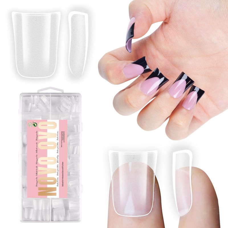 NOVO OVO Upgraded Extra Thick Short Duck Feet Nail Tips Full Cover for ...