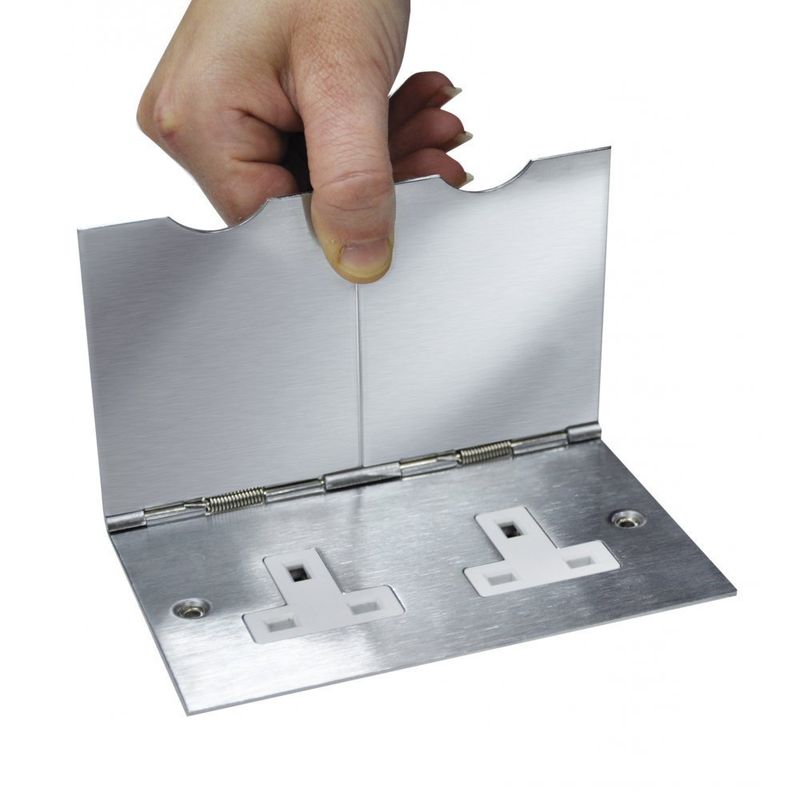 Pro Elec 13 A Double Floor Socket 2 Gang Stainless Steel Surge ...