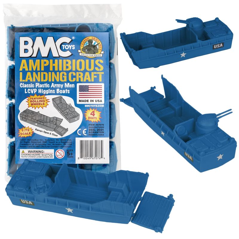 BMC Classic Marx Landing Craft - 4pc Blue Plastic Army Men Boat ...