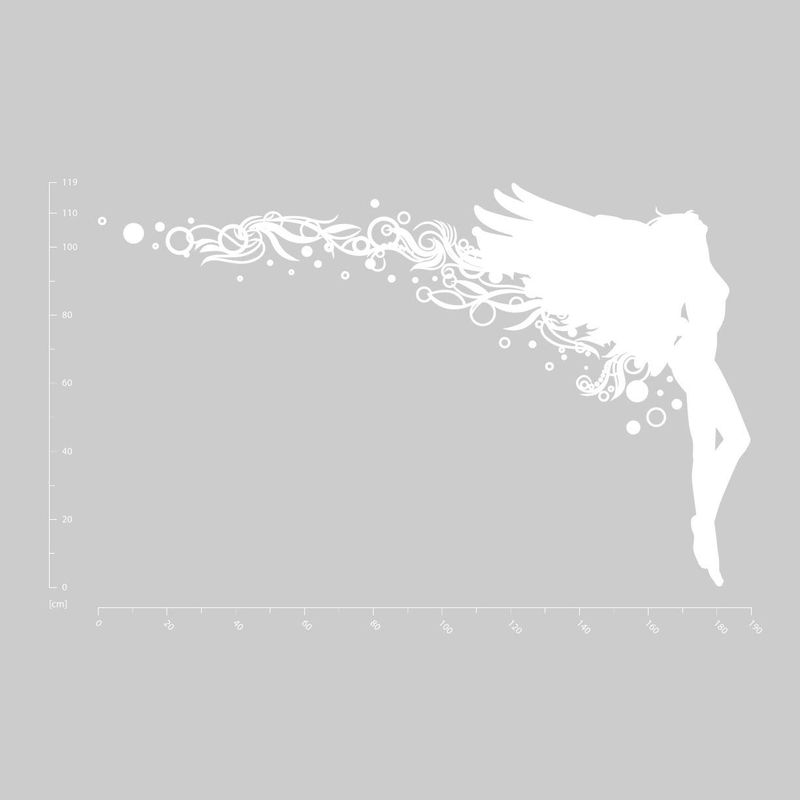 azutura Floating Angel With Spirals Angels And Wings Wall Stickers Home ...