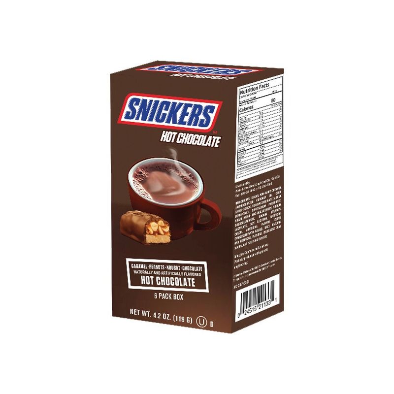 Snickers Hot Chocolate Sticks - Caramel, Peanuts, Nougat & Chocolate, 6 ...