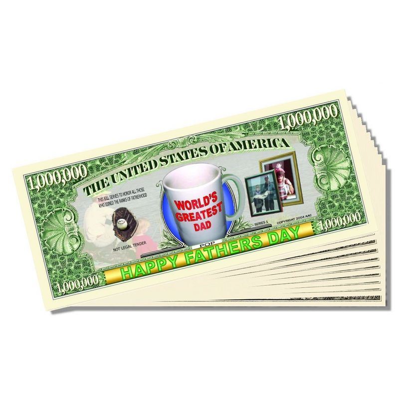Happy Fathers Day Million Dollar Bill - 10 Count with Bonus Clear ...