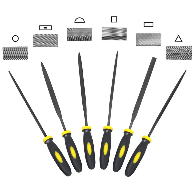 XINSHANG Needle File Set, Hardened Alloy Strength Steel Kit, 6-Piece ...