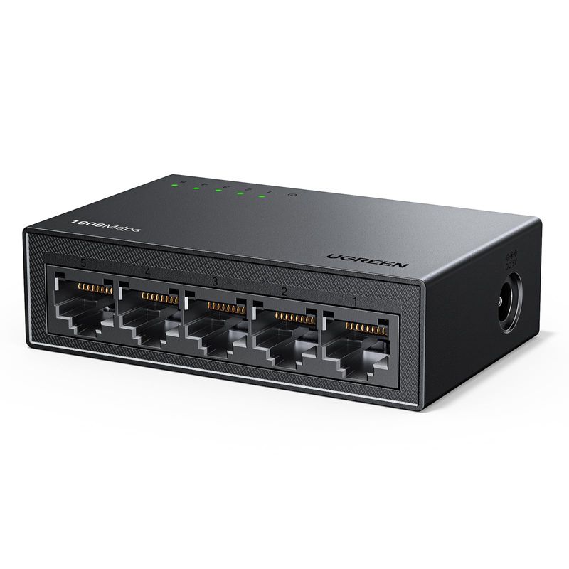UGREEN Ethernet Switch, 5 Port Gigabit Ethernet Splitter, Plug & Play, Wall Mount & Desktop ...
