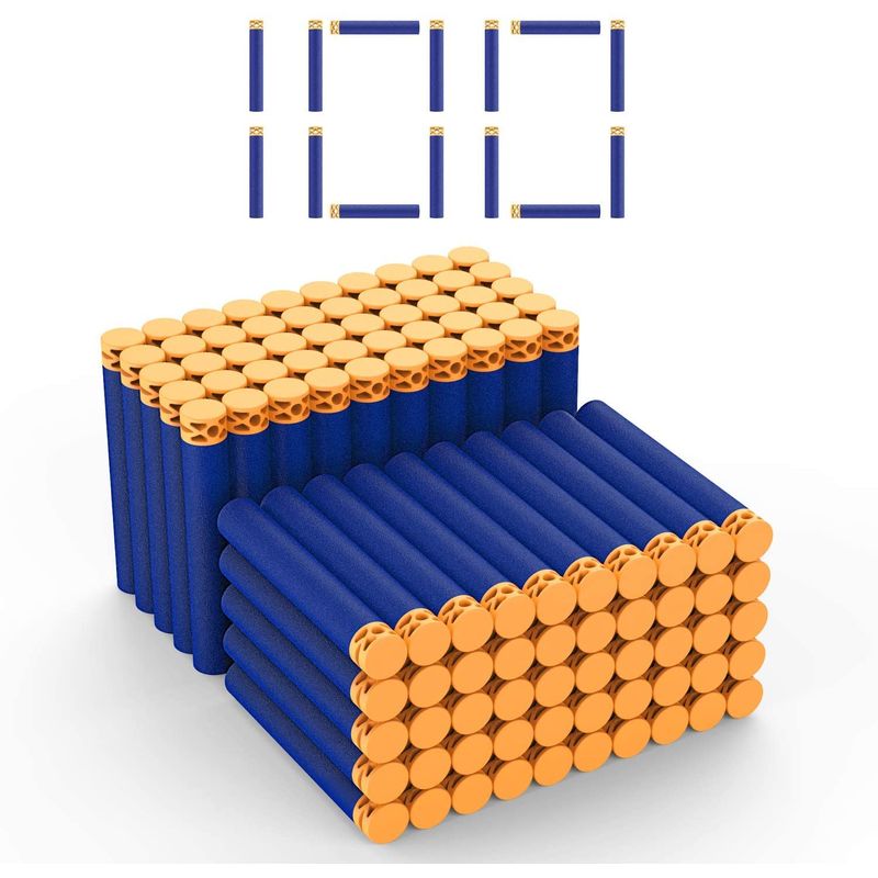 DEWEL 7.2cm Refill Foam Darts, 100pcs Blue Dart Refill Foam Bullets for ...