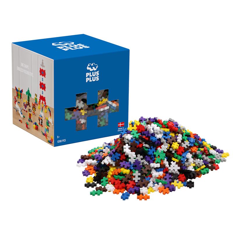 PLUS PLUS - Open Play Set - 1200 Piece - Basic Color Mix, Construction Building Stem Toy ...