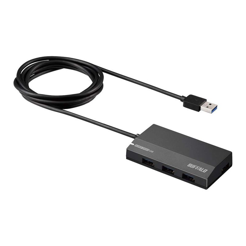 Buffalo BUFFALO USB 3.0 Self-Powered 4-Port Hub Black Standard Model ...