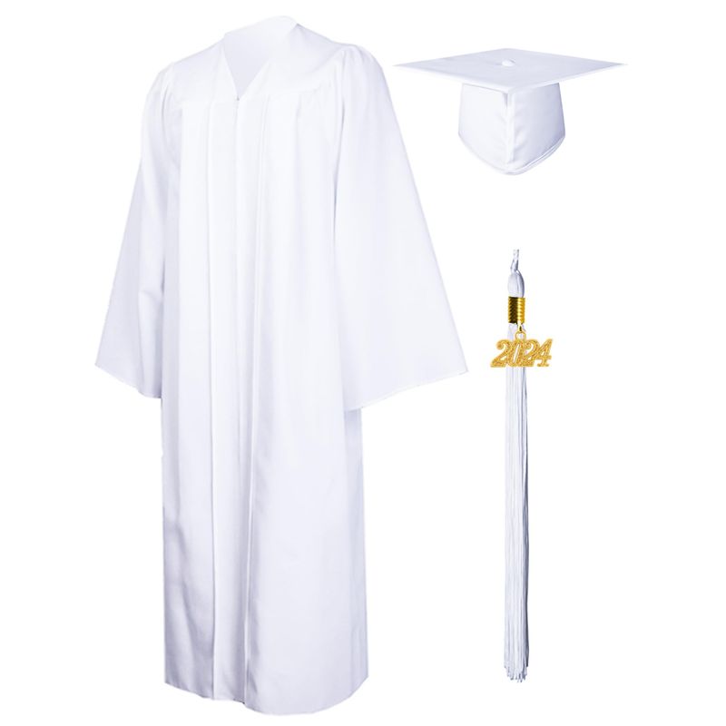 GraduationMall Matte Graduation Gown Cap Tassel Set 2024 for High ...