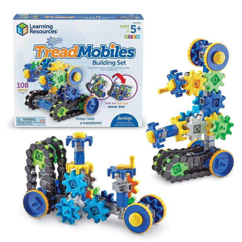 Learning Resources Gears! Gears! Gears! Treadmobiles Building Set, STEM ...