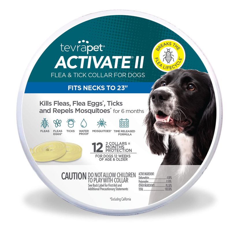TevraPet Activate II Flea and Tick Collar for Dogs, 12 Months ...