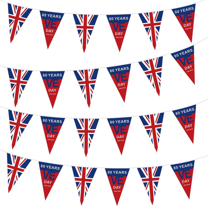 VE Day 80th Anniversary Flag 10m 30 Flags,VE Day Flags Bunting ...