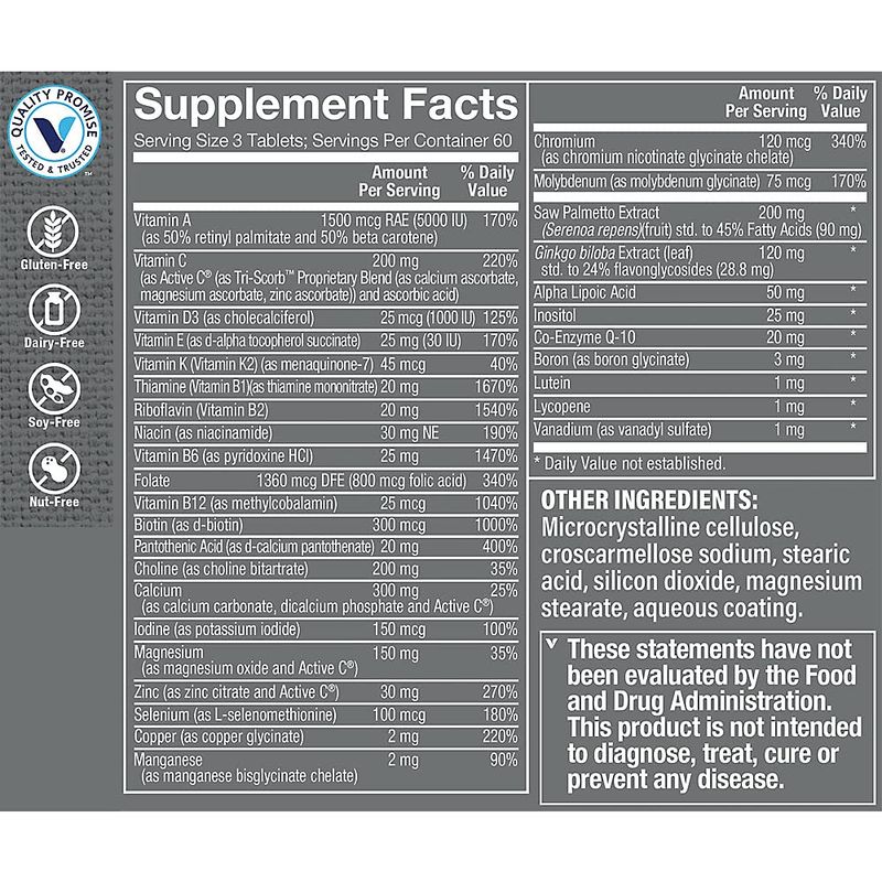 The Vitamin Shoppe Ultimate Man 50+ Multivitamin – Comprehensive Daily ...