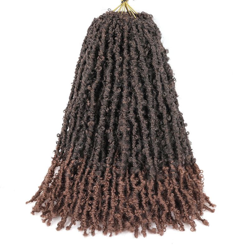 GUOHUI Butterfly Locs Crochet Hair 16 Inch 6 Packs Color Ombre Light ...