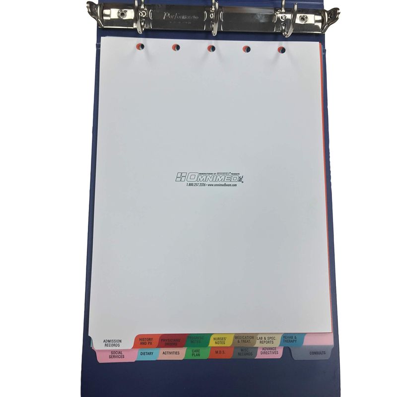 Omnimed 220910 16 Tab Preprinted Poly Chart Dividers with Top Open ...