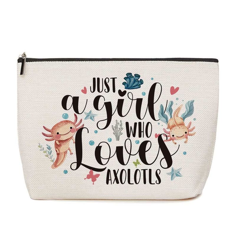 Axolotl gifts for girls Just A Girl Who Loves Axolotls Makeup Bag ...