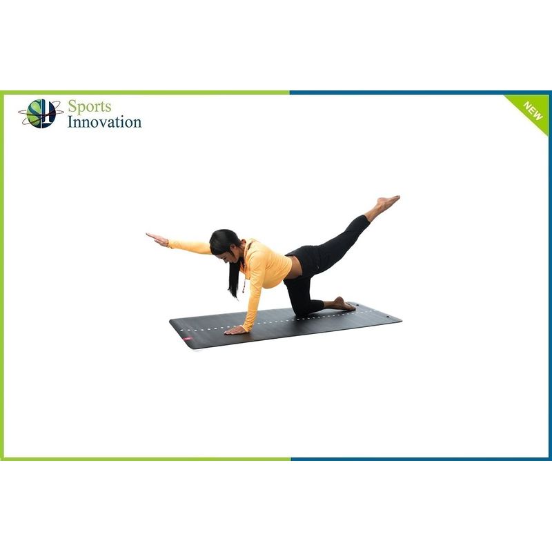 Yoga / Pilates Gym Fitness MAT - BLACK with a central white positioning ...