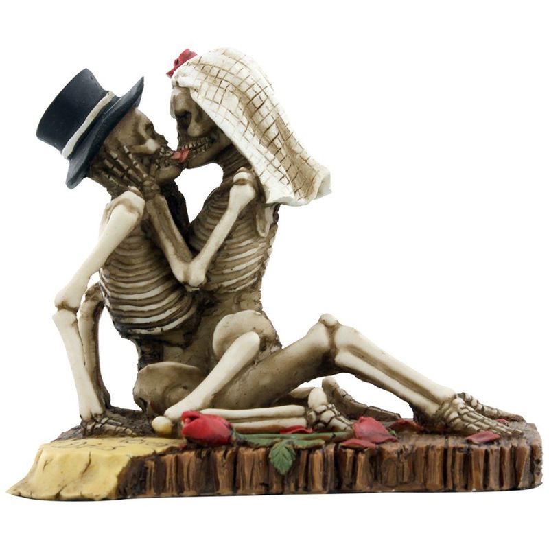 SUMMIT COLLECTION Love Never Dies Wedding Skeleton Couple Kissing Figurine Statue Eternal Love ...