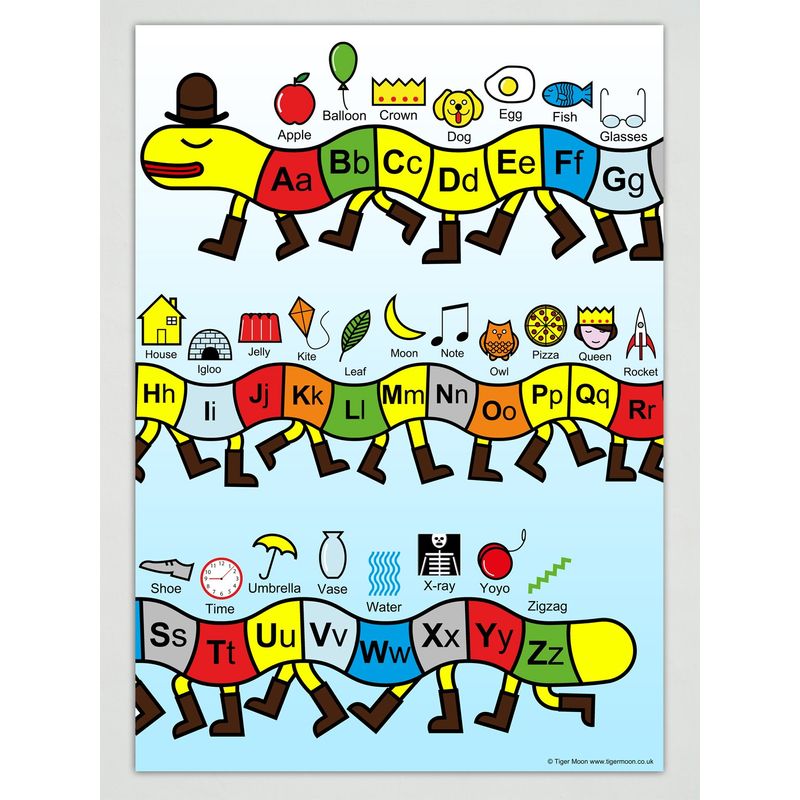 Alphabet Illustrated Poster - Poster Laminated Giant A0 Size - School ...