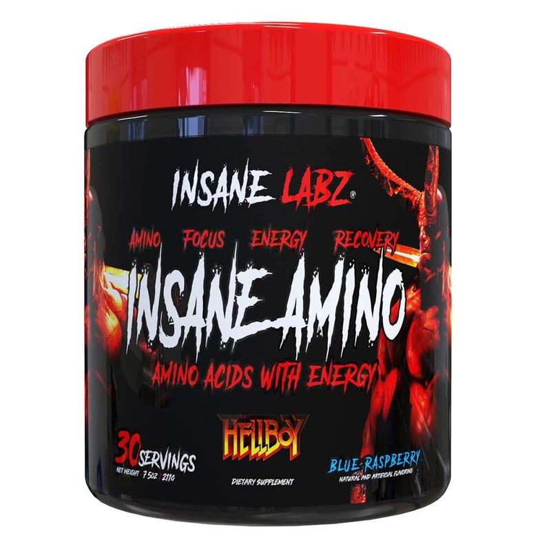 Insane Labz Insane Amino Hellboy Edition, BCAA with Energy Focus Muscle ...
