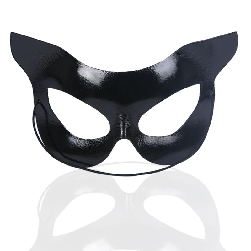 NAOPSY Black Cat Halloween Werecat Mask - Half Face Cat Eye Mask ...