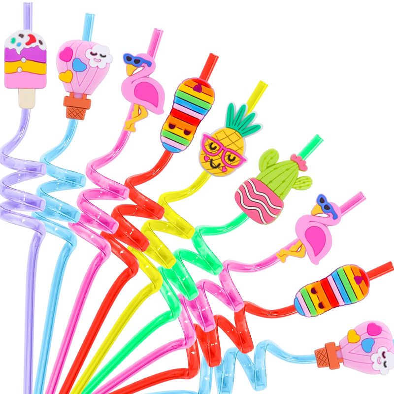 24Pcs Summer Pool Drinking Straws for Kids, Pool Party Decorations ...
