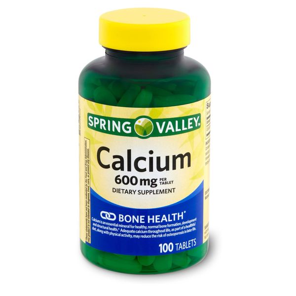 Spring - Valley Calcium 600mg Natural Bone Health Calcium - 100 Tablets ...