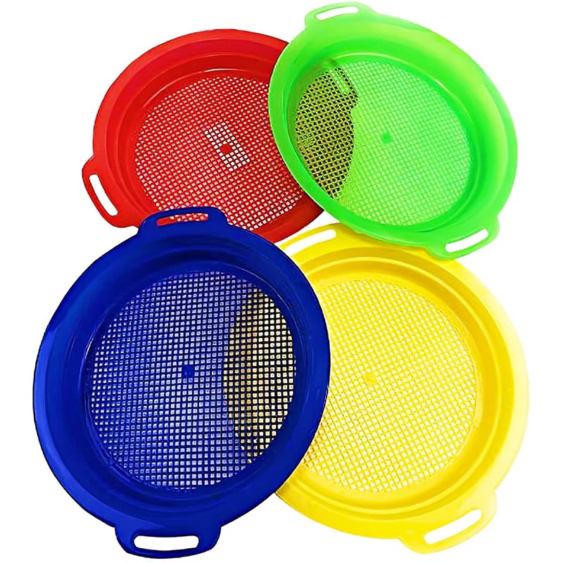 Matty's Toy Stop Sand Sifter Sieves for Sand & Beach (Red, Blue, Yellow ...